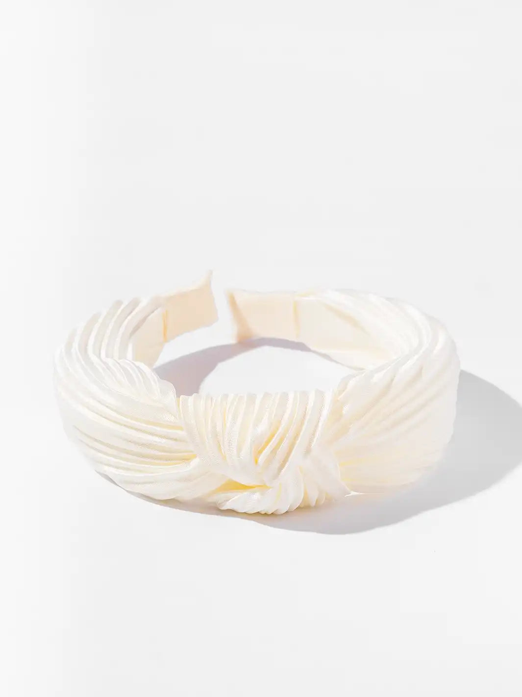 Pleated Twist Headband - Cream – Ellie Rose